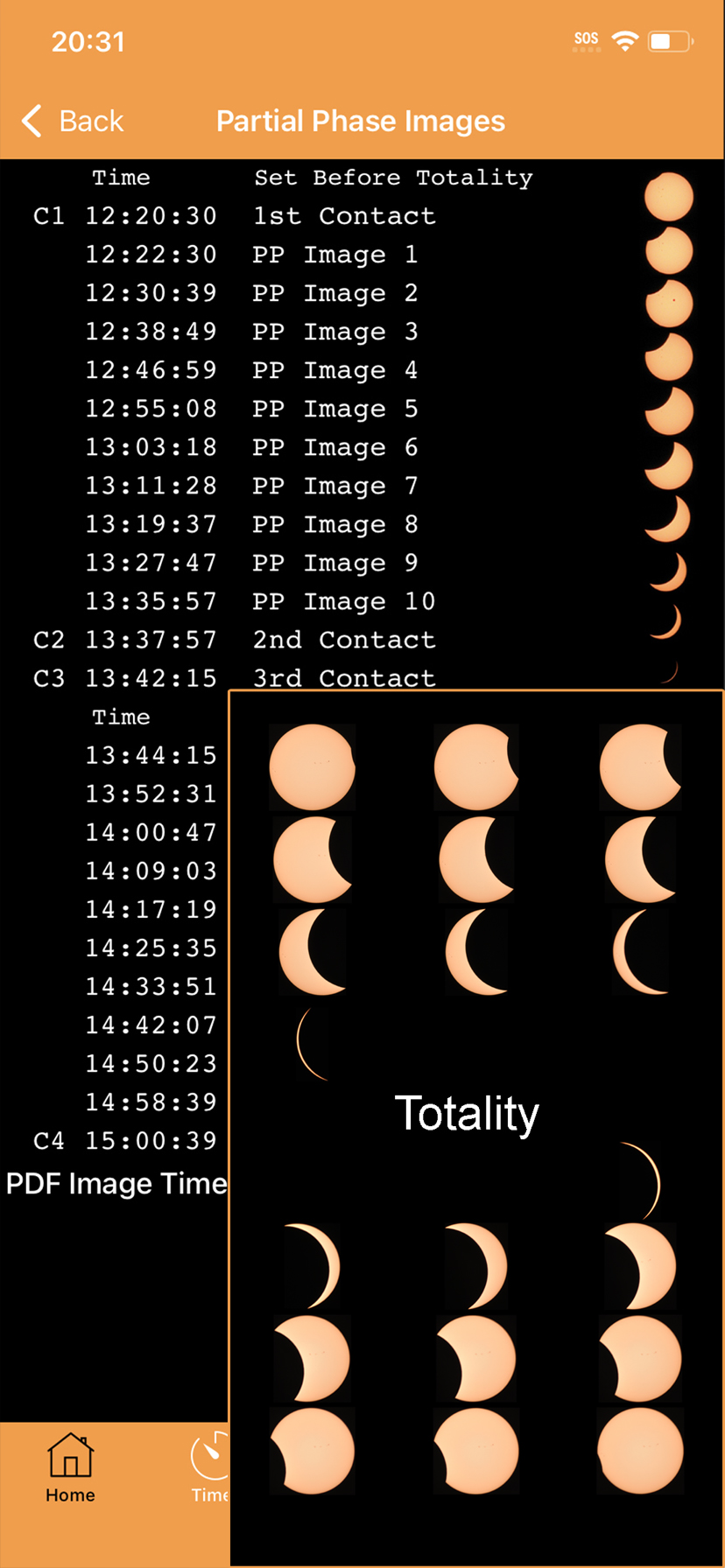 Solar Eclipse Timer App